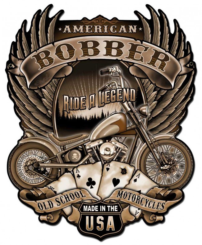 American Bobber Metal Sign 18 x 22 Inches