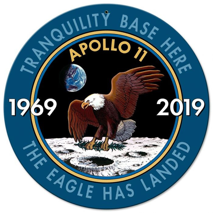 Apollo 11 50th Anniversary Mission Insignia Metal Sign 14 x 14 inches