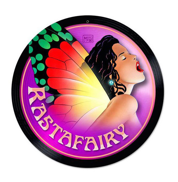 Rastafairy Round Pinup Metal Sign 14 x 14 Inches