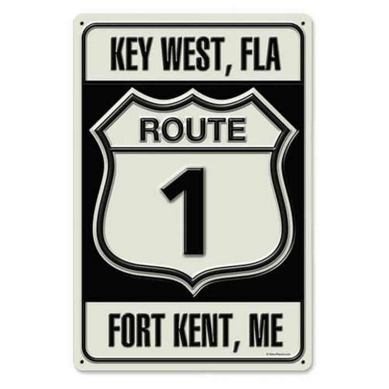 Retro Route 1 Metal Sign 18 x 12 Inches