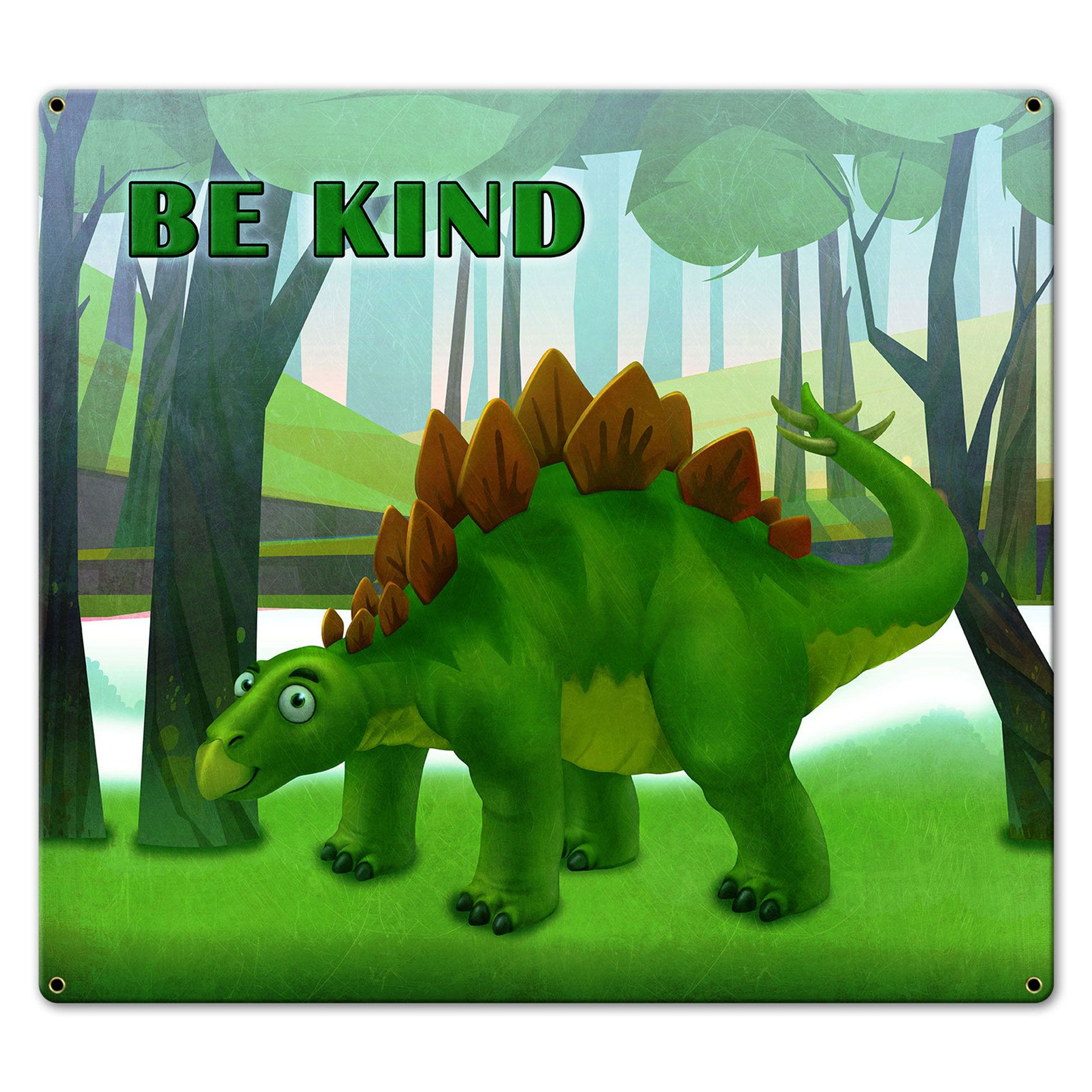 Be Kind Dinosaur Metal Sign 20 x 18 Inches