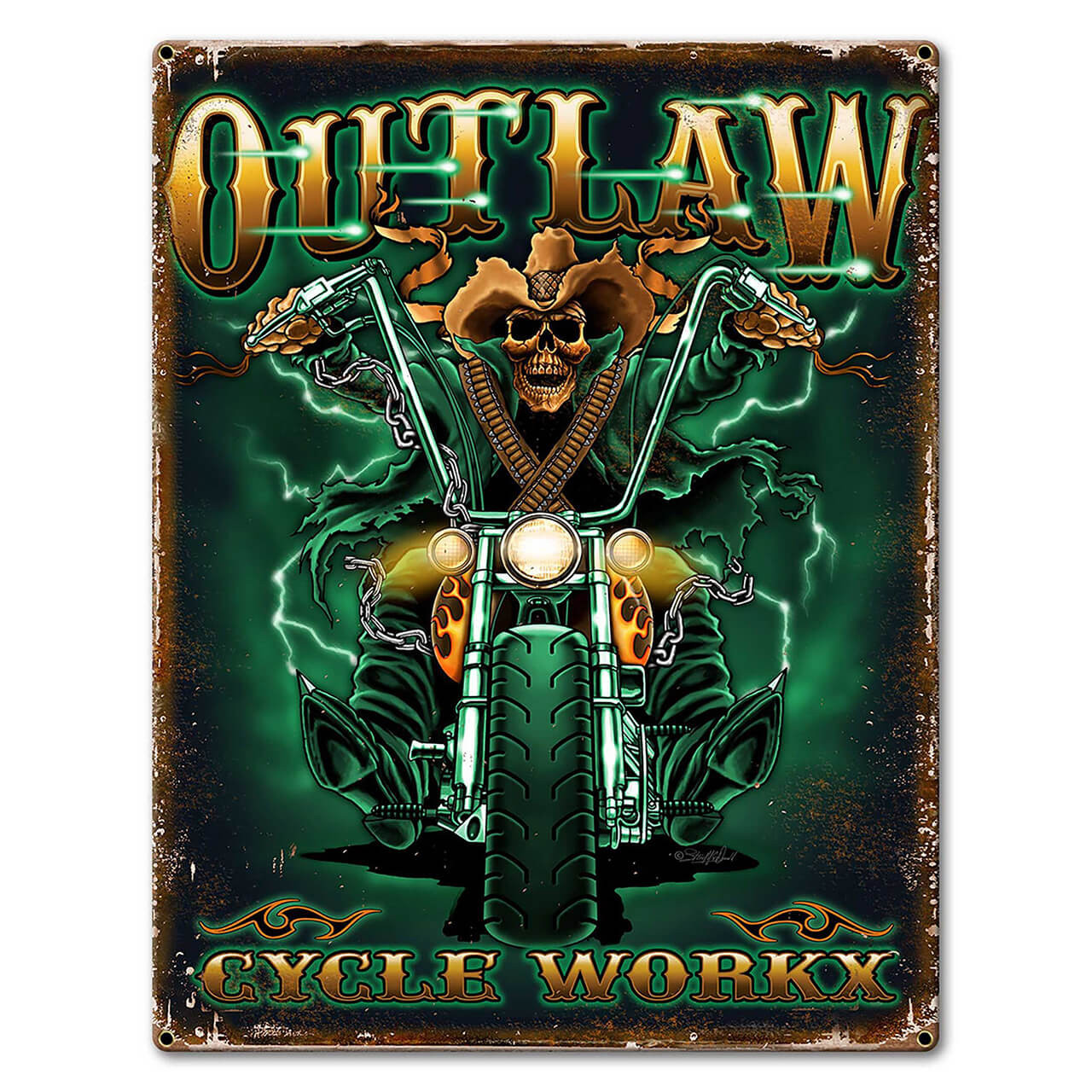 Outlaw Metal Sign 23 x 30 Inches