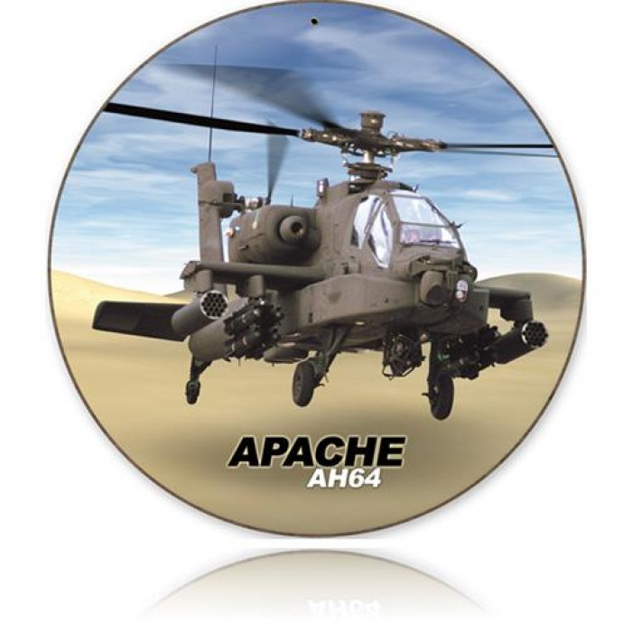 Retro Apache Round Metal Sign 14 x 14 Inches