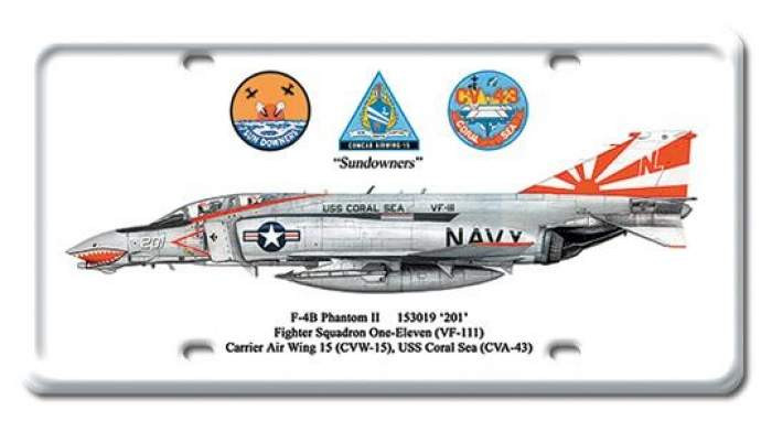 Vintage F-4B Phantom II License Plate 6 x 12 Inches