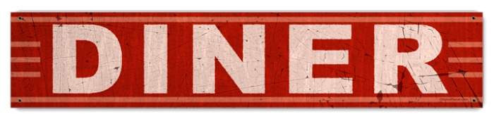 Retro Diner Metal Sign RPC166 28 x 6 Inches