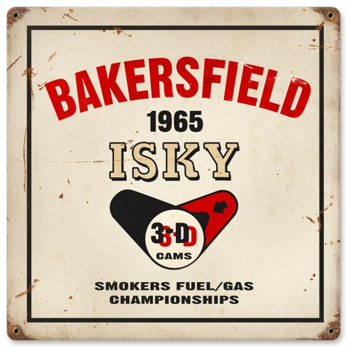 Vintage Bakersfield isky Metal Sign 12 x 12 Inches