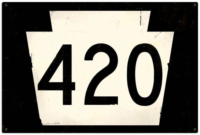 Retro Route 420 Metal Sign 36 x 24 Inches