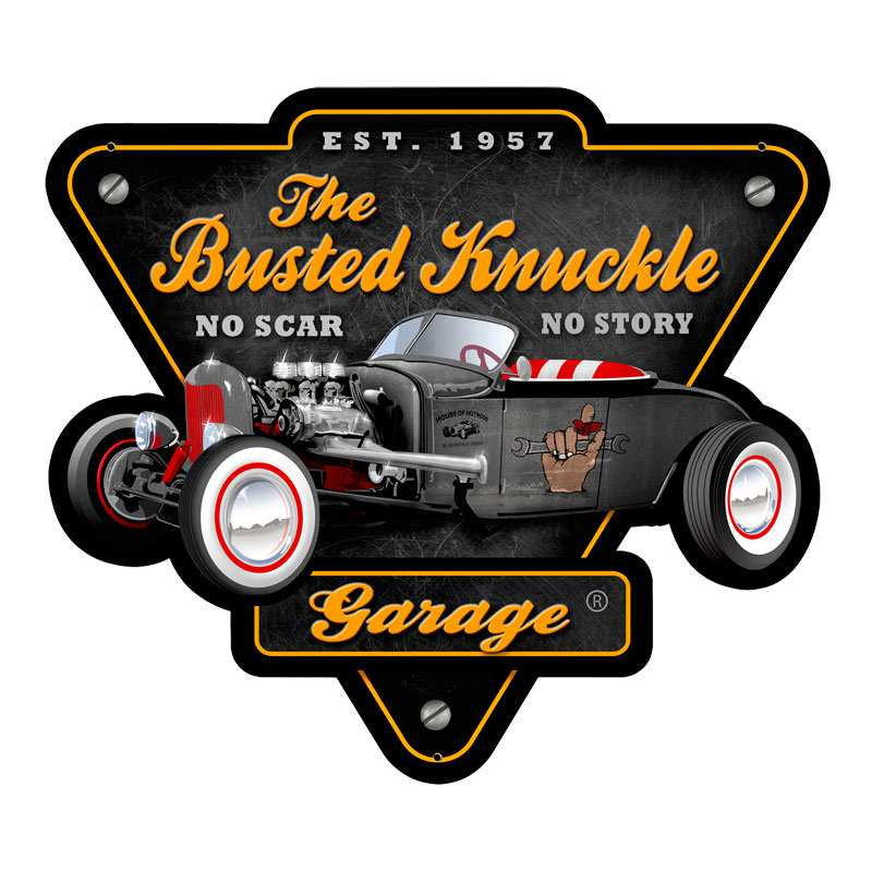 Retro Rat Rod Custom Metal Shape Sign 15 x 14 Inches