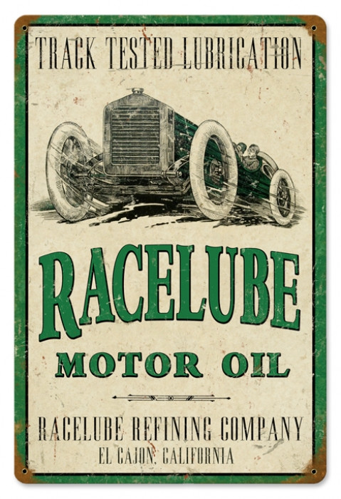 Vintage Race Lube Metal Sign 12 x 18 Inches