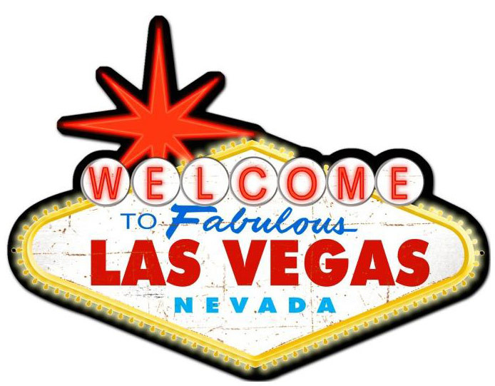 Welcome To Las Vegas Custom Metal Shape Sign 28 x 21 Inches