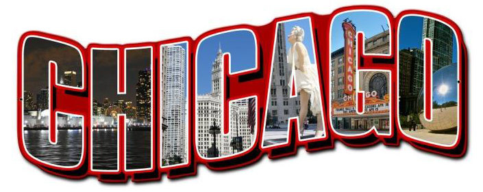 Chicago Landmarks Custom Shape Metal Sign 24 x 11 Inches