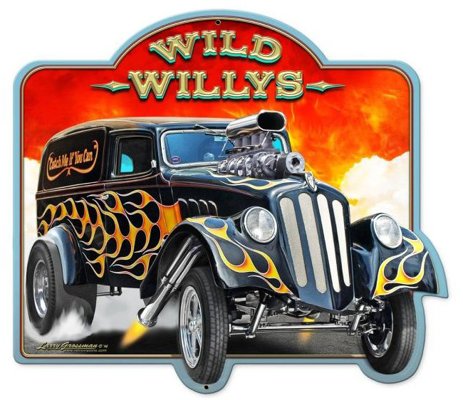 Wild 33 Willys 2 Custom Shape Metal Sign 24 x 30 Inches
