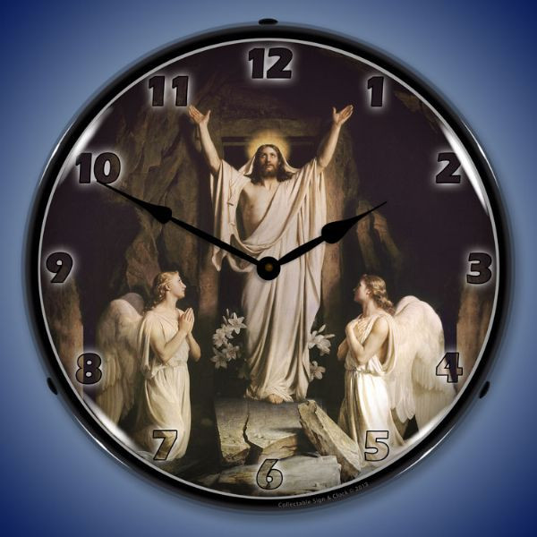 Jesus The Resurrection LED Lighted Wall Clock 14 x 14 Inches