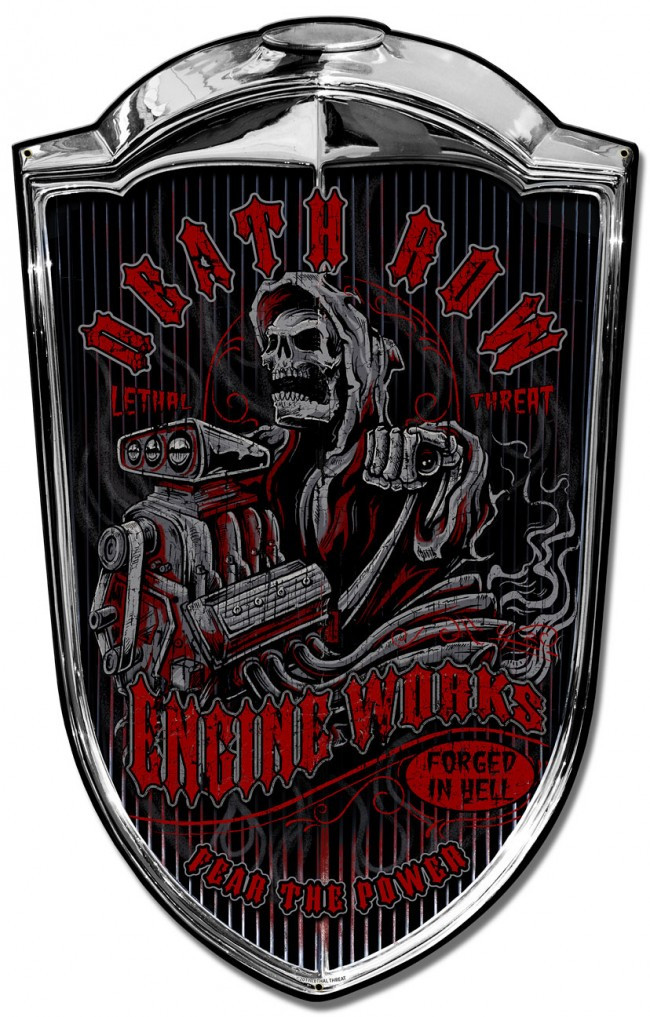 Grill Metal Sign Death Row 24 x 36 Inches