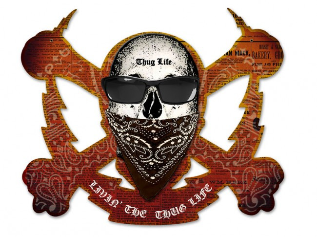 Skull Bolt Livin The Thug Life Metal Sign 19 x 16 Inches