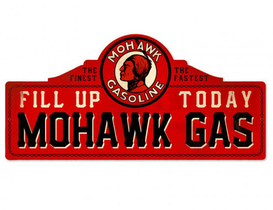 Mohawk Gas Station Metal Sign 26 x 12 Inches