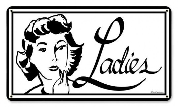Vintage Ladies Metal Sign 8 x 14 Inches