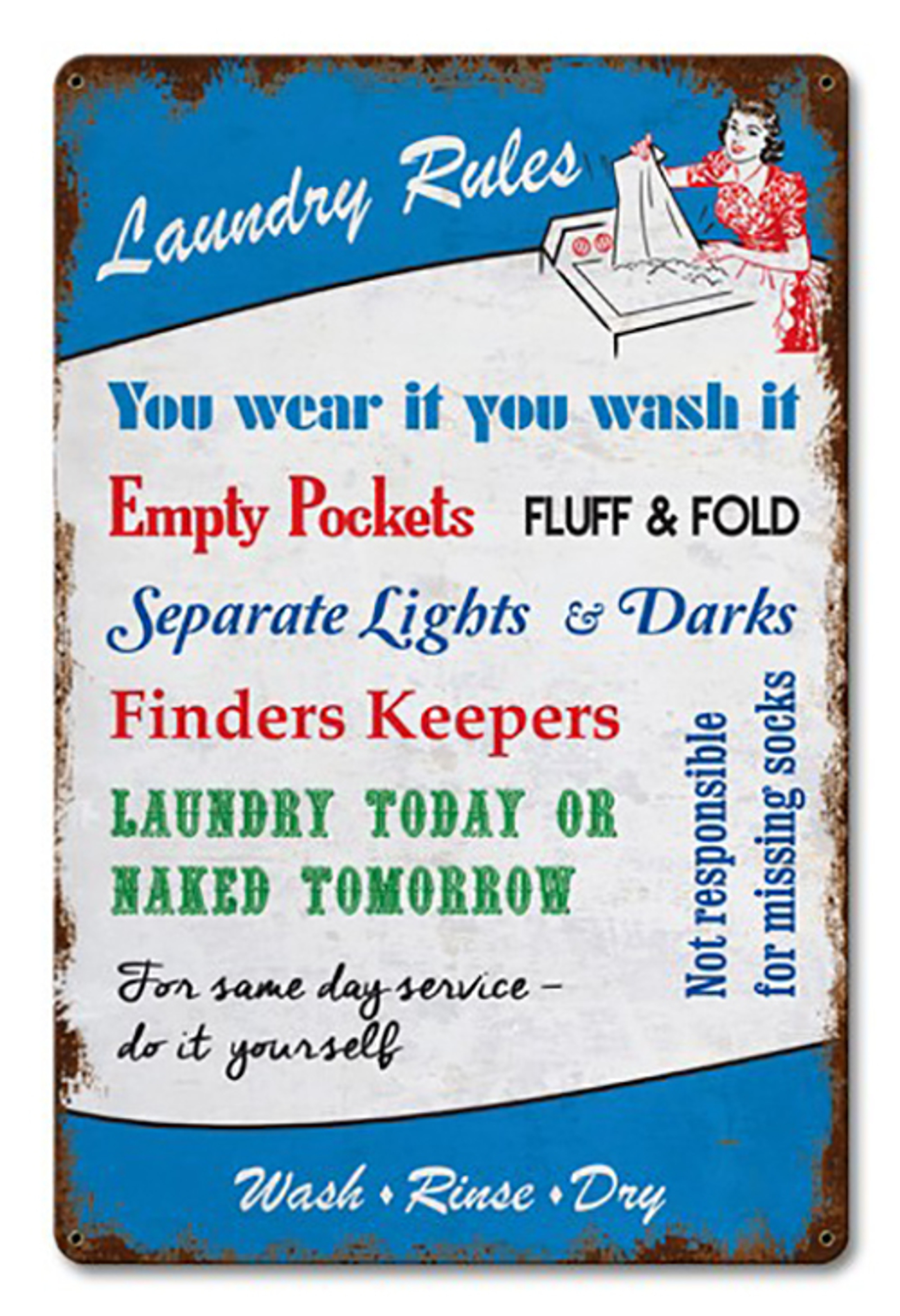 Laundry Rules Metal Sign 18 X 12 Inches laundry-rules-metal-sign-18-x-12-inches