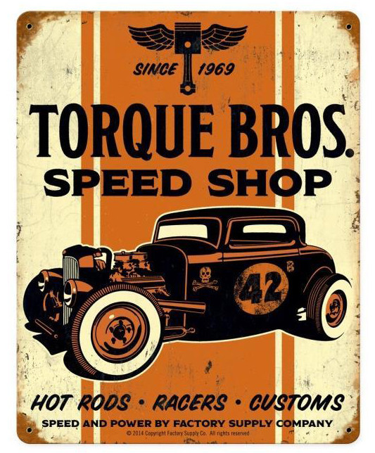 Torque Brothers 32 Coupe Metal Sign 12 x 15 Inches