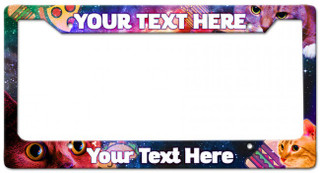 Space cats Food Personalized License Frame 12 x 6 Inches