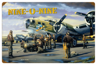 Retro Nine O Nine Metal Sign 24 x 16 Inches
