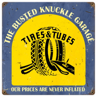 Vintage Tire Shop Metal Sign 12 x 12 Inches