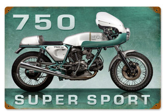 Retro Super Sport Metal Sign 18 x 12 Inches
