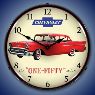 1957 Chevrolet One Fifty LED Lighted Wall Clock 14 x 14 Inches