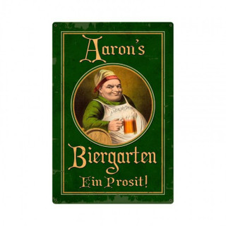 German Beer Garden Metal Sign - Personalized 12 x 18 Inches