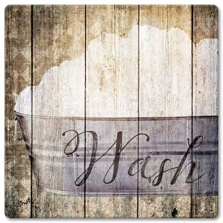 Laundry Room Wash Today Metal Sign 12 x 12 Inches
