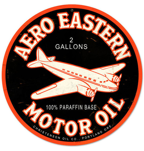 Retro Aero Eastern Oil Metal Sign 12 x 19 Inches