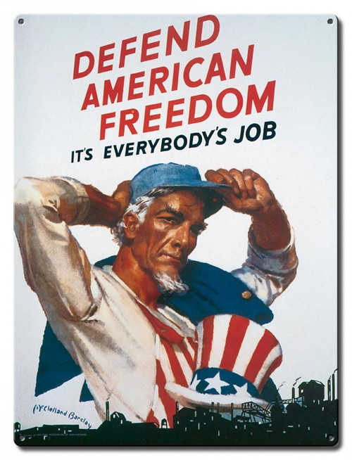 Uncle Sam Patriot Metal Sign 18 x 17 Inches