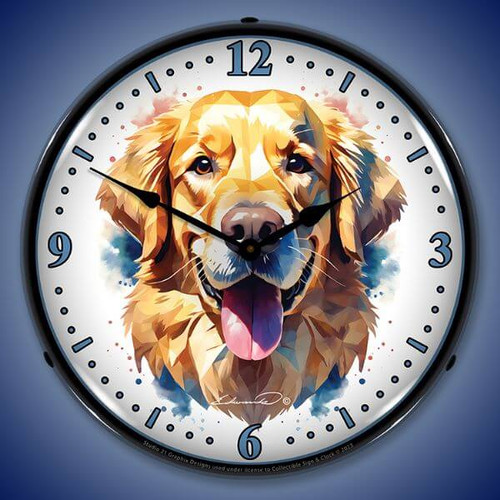 Chocolate Labrador Retriever LED Lighted Wall Clock 14 x 14 Inches