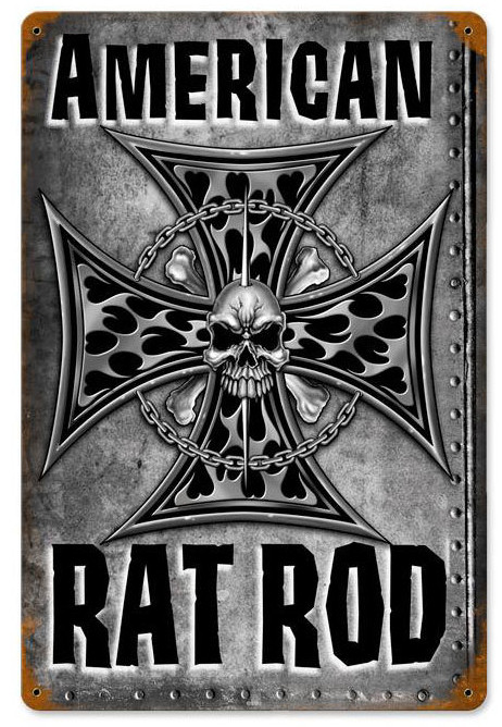 American Rat Rod Metal Sign 12 x 18 Inches