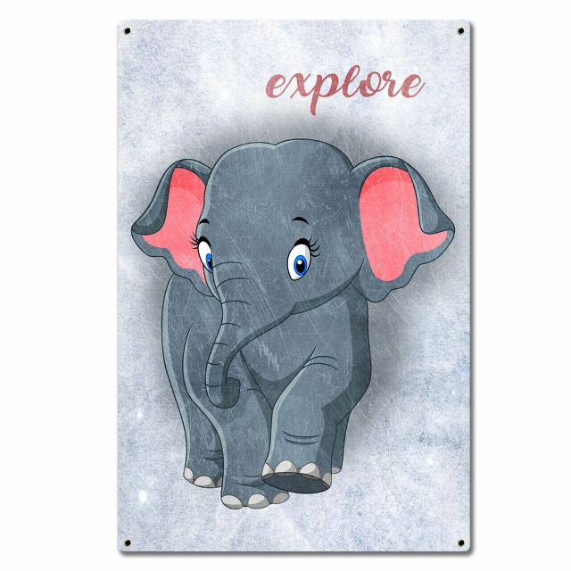 Explore Elephant Sign 16 x 24 Inches