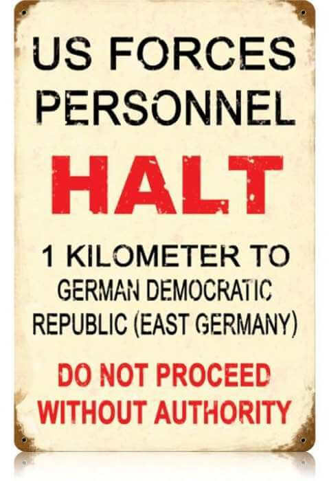 Vintage US Forces Halt Metal Sign 12 x 18 Inches