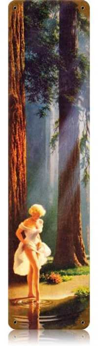 Vintage The Tree Girl - Pin-Up Girl Metal Sign - 5 x 20 Inches
