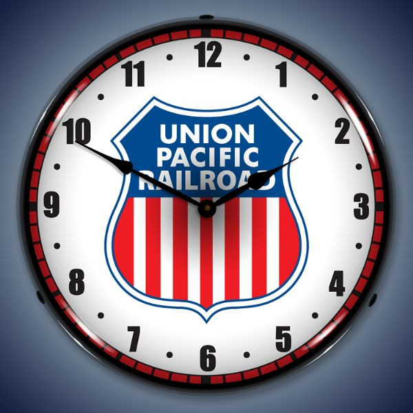 Union Pacific Railroad LED Lighted Wall Clock 14 x 14 Inches