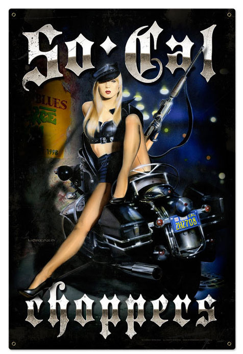 Retro So Cal Choppers Metal Sign 24 x 36 Inches