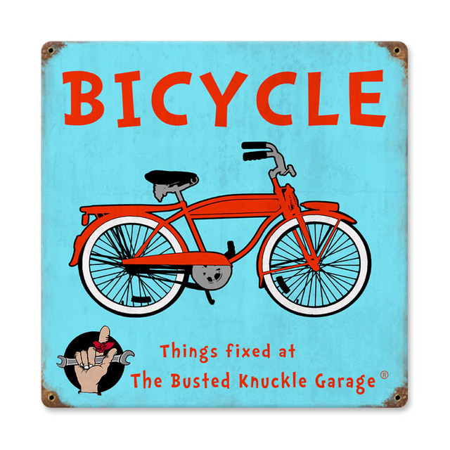 Retro Kids Bicycle Metal Sign 12 x 12 Inches