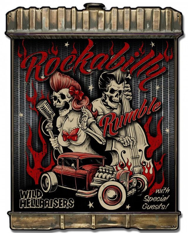 Radiator Rockabilly Metal Sign 24 x 32 Inches