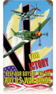 Vintage V for Victory Metal Sign 8 x 14 Inches