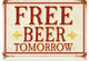 Retro Free Beer Metal Sign 18 x 12 Inches