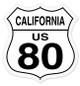 Retro California Route 80 Shield Metal Sign 28 x 28 Inches
