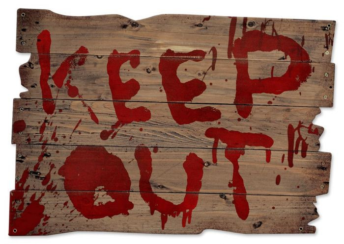 Keep Out Scary Metal Sign 20 x 14 Inches