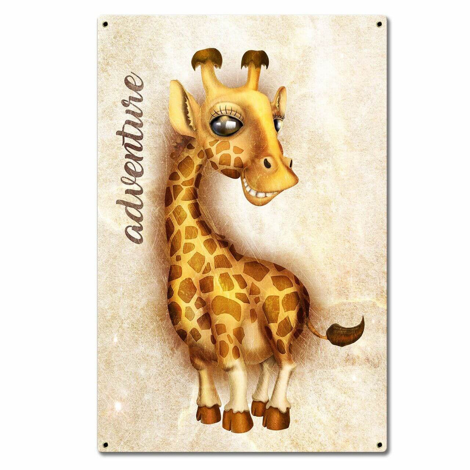 Adventure Giraffe Sign 16 x 24 Inches