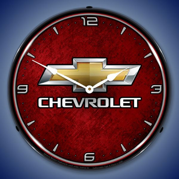 Chevrolet Bowtie LED Wall Clock 14″×14″ | Automotive Illuminated Décor