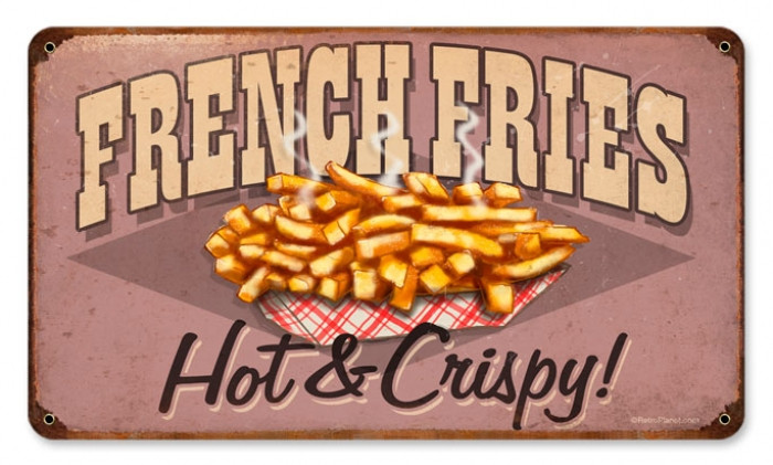 Retro French Fries Metal Sign 14 x 8Inches