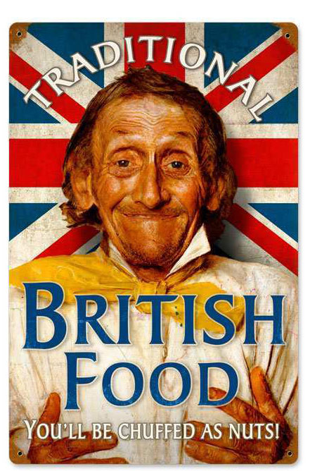 Retro British Food Metal Sign 12 x 18 Inches