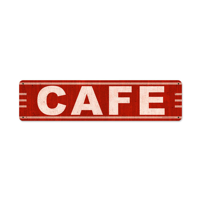 Cafe Metal Sign 20 x 5 Inches
